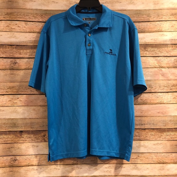 Pebble Beach | Shirts | Mens Blue Pebble Beach Golf Performance Polo ...